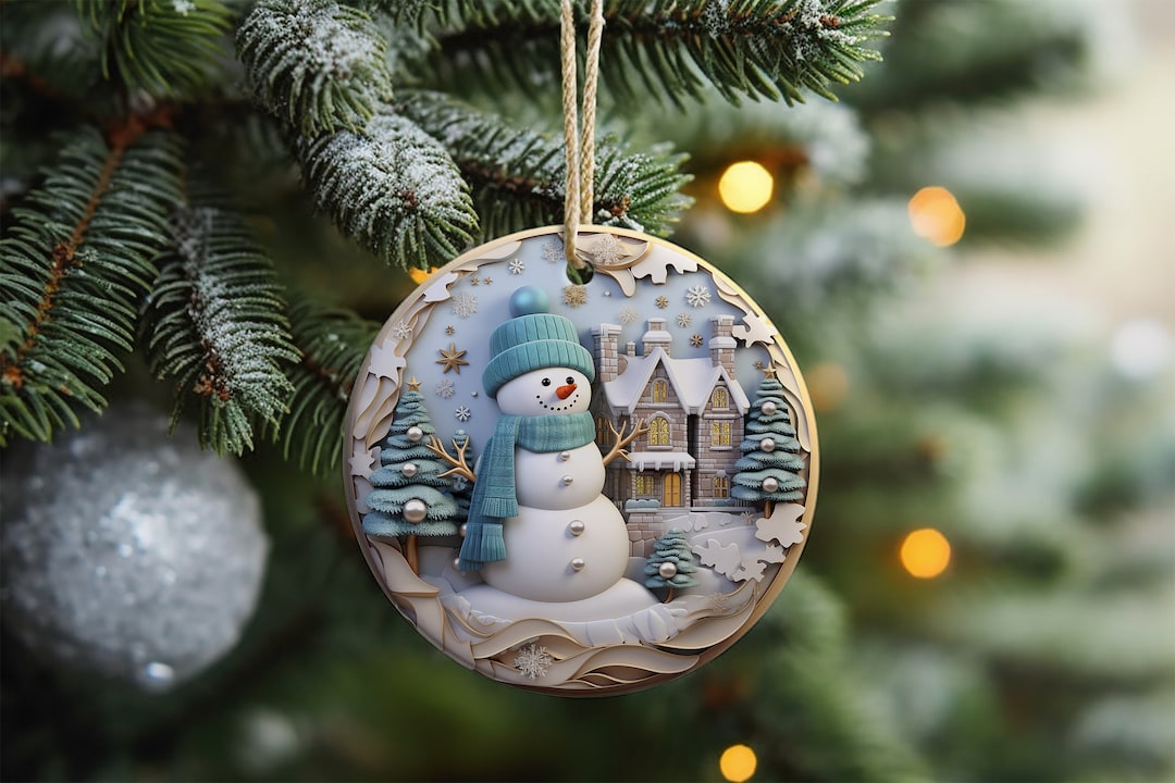 3D Christmas Ornament PNG, Instant Digital Download, Christmas Round ...