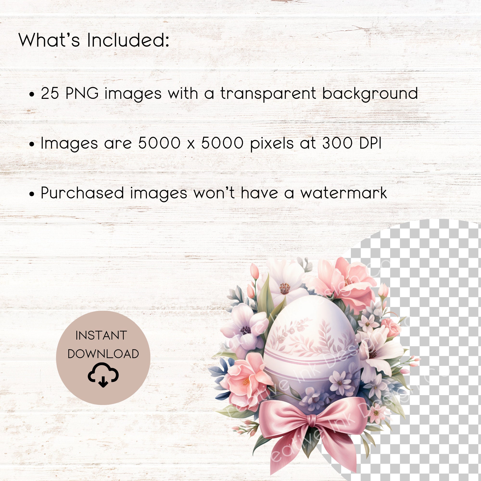 Watercolor Easter Egg Clipart, Floral Easter Egg, PNG Bundle, Easter ...