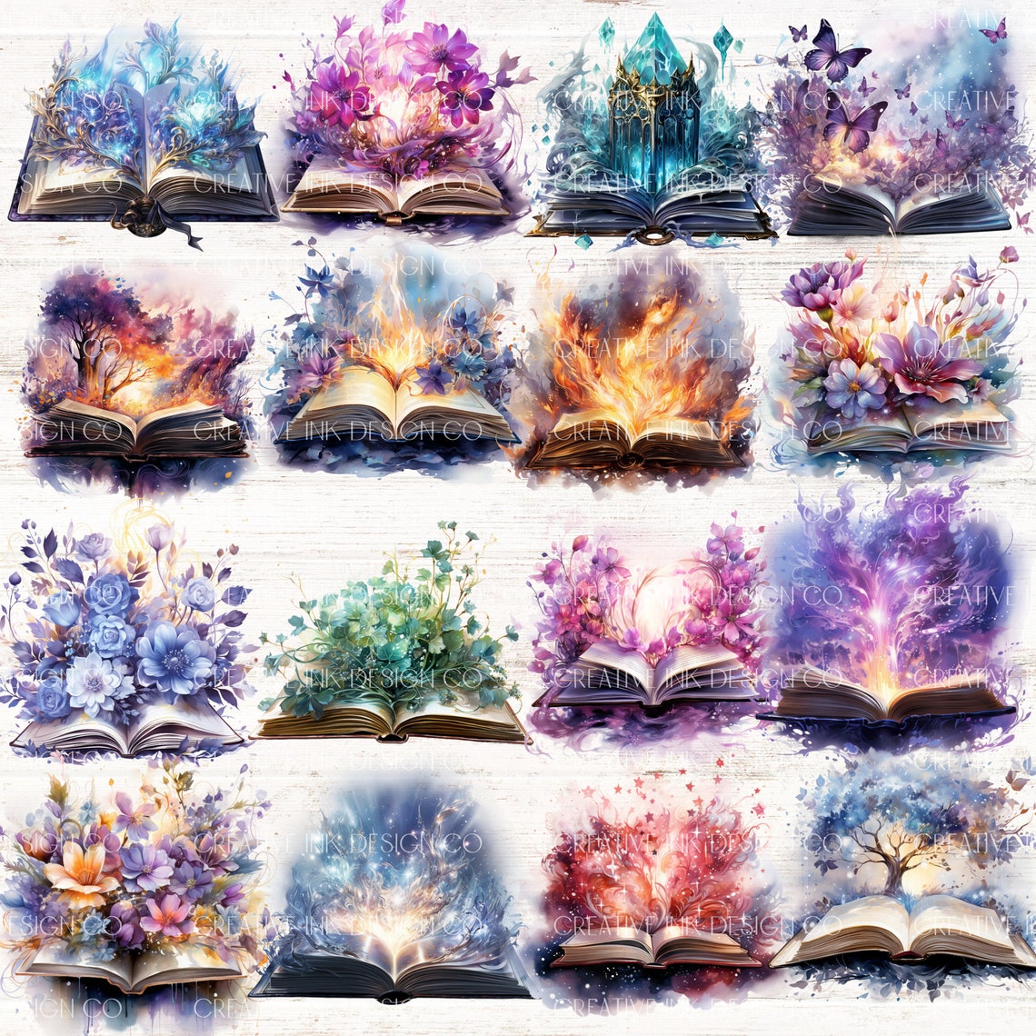 50 Spell Book PNG Clipart: Digital Fantasy Graphics for DIY Crafts and ...
