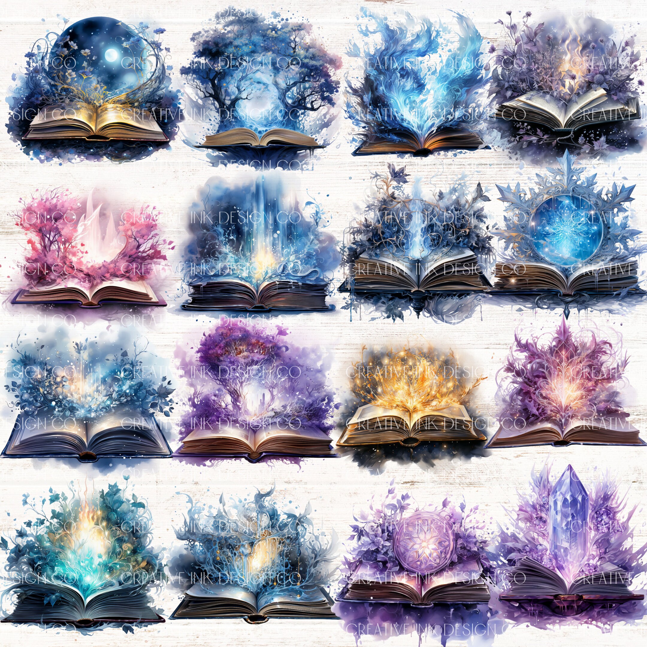 50 Spell Book PNG Clipart: Digital Fantasy Graphics for DIY Crafts and ...