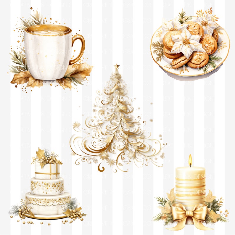 Christmas Clip Art, 30 Christmas PNG, Transparent PNG, Watercolor ...