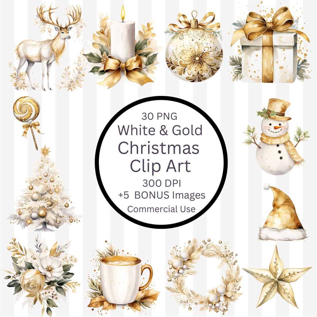 Christmas Clip Art, 30 Christmas PNG, Transparent PNG, Watercolor ...