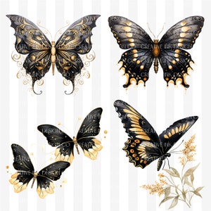 Watercolor Butterfly Clipart, 20 Transparent Butterfly PNG, Butterfly ...