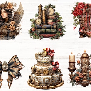 Steampunk Christmas 40 High Quality Png's Steampunk - Etsy Canada