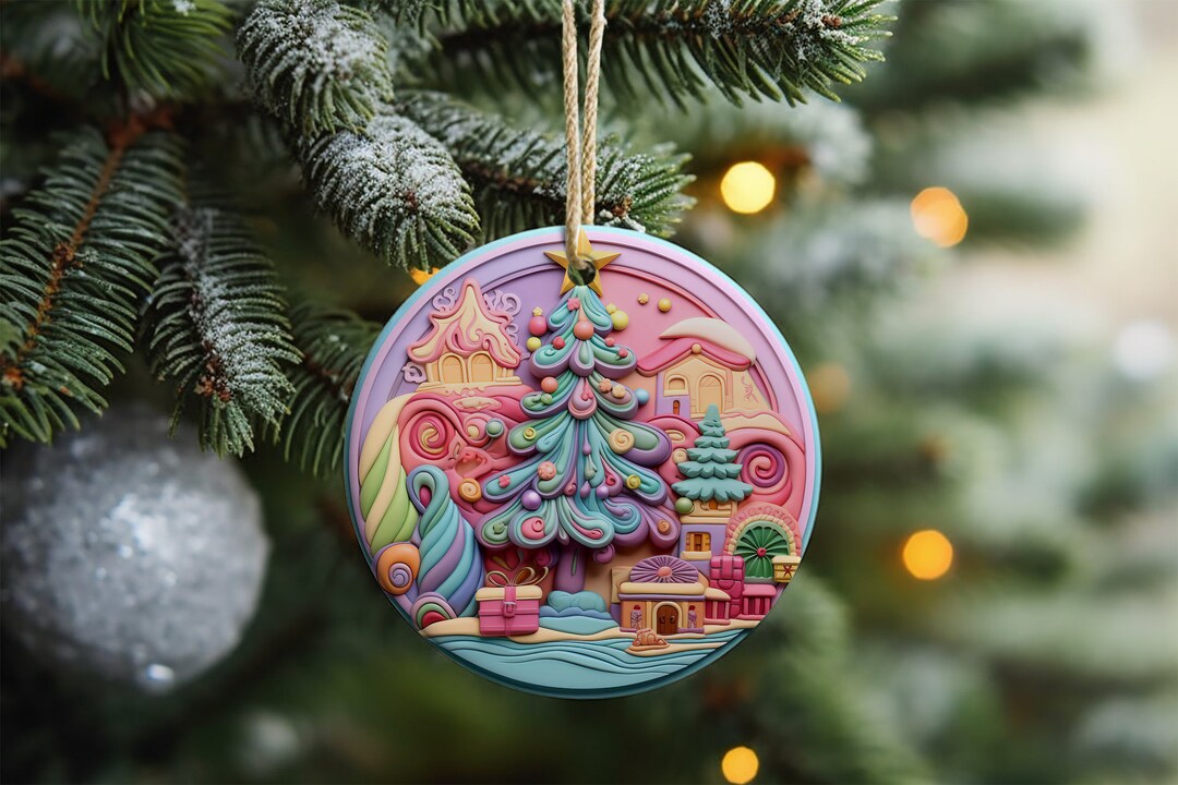 3D Christmas Ornament PNG, Instant Download, Christmas Round Ornament ...