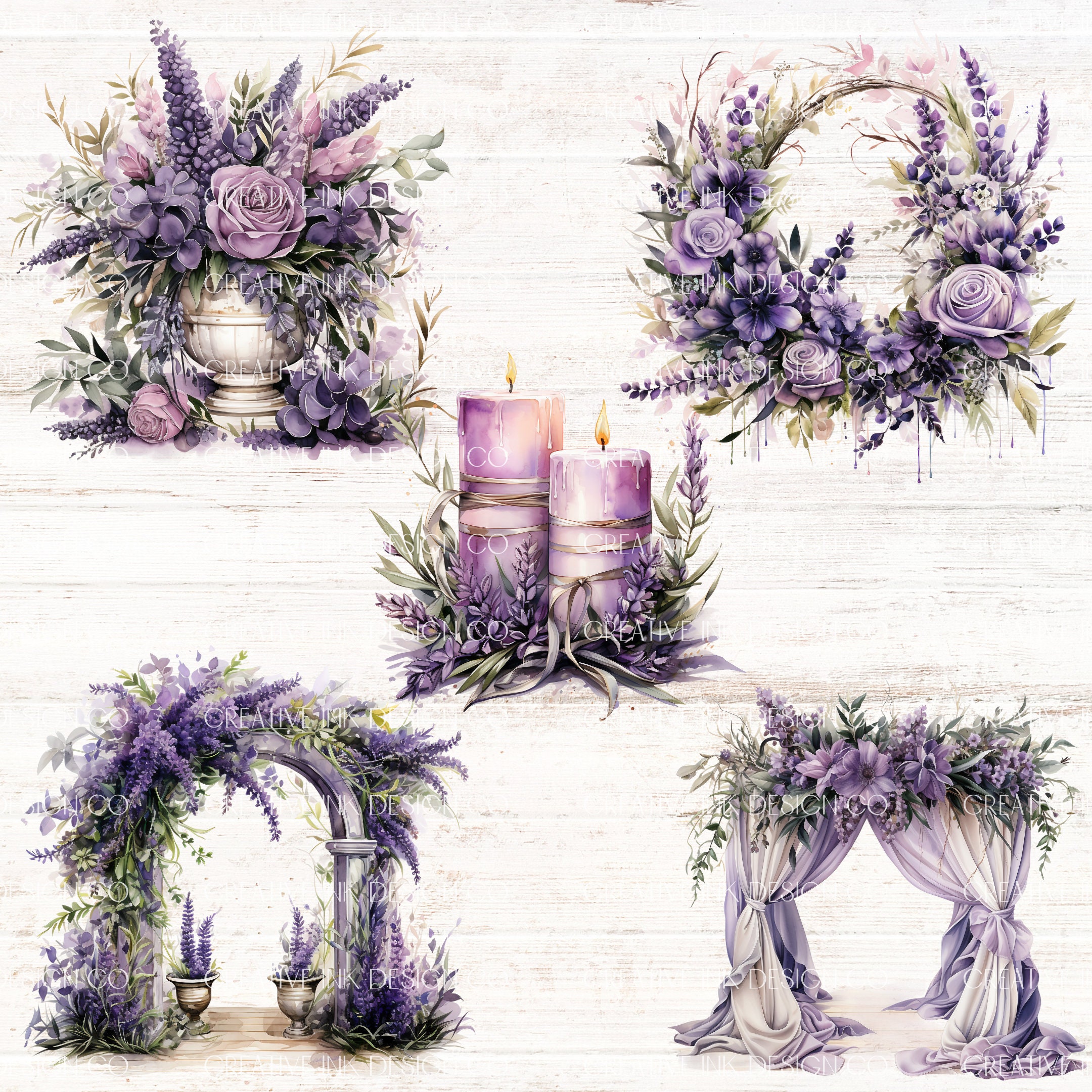 Lavender Wedding Clipart, Bridal PNG, 25 High Quality PNG, Wedding ...