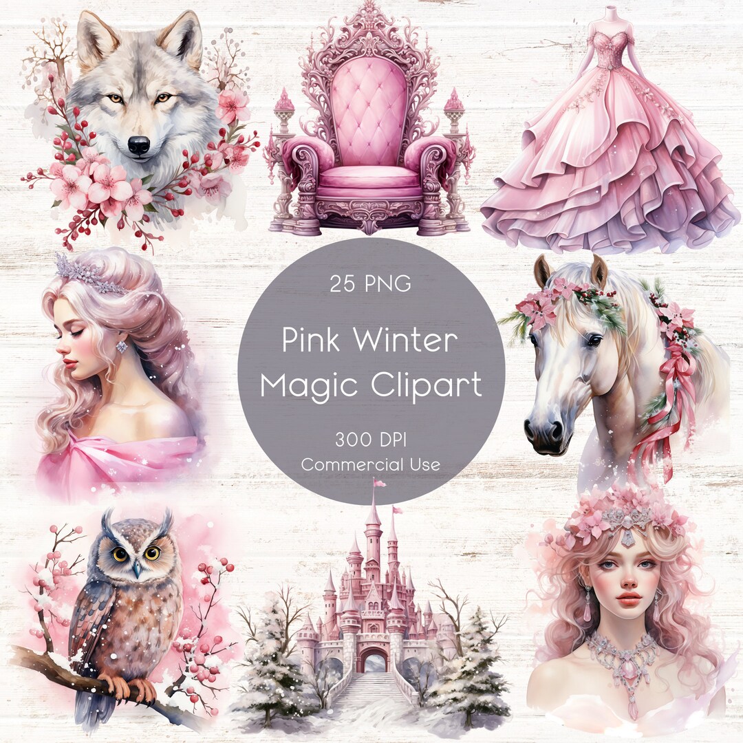 Winter Princess Clipart, 25 High Quality Pngs, Junk Journals, Winter ...