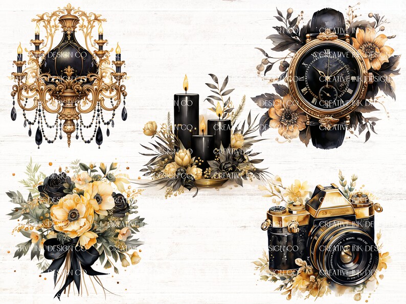 Gold Wedding Clipart, Bridal PNG, 25 High Quality PNG, Wedding Clipart ...