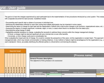 Change Management - Impact Assessment and Process Analysis Excel ...