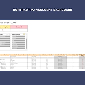Contract Management Tracker Elevate Your Contract Oversight - Etsy