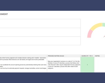 Automation Readiness Assessment Spreadsheet - Etsy