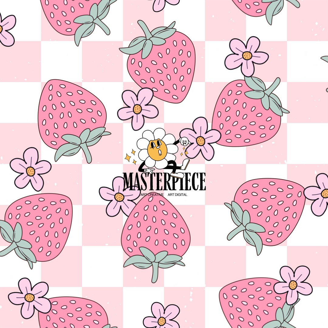Strawberries and Daisies Seamless Pattern, Strawberry Seamless Pattern ...
