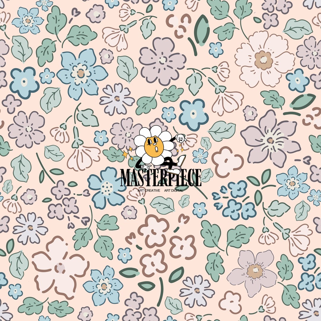 Spring Floral Seamless Pattern, Blue Flowers Seamless Designs for ...