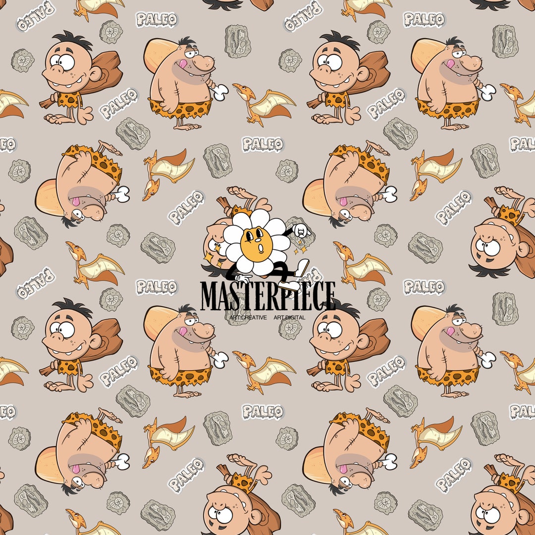 Jurassic World Caveman Seamless Pattern, Dinosaur Seamless Pattern ...
