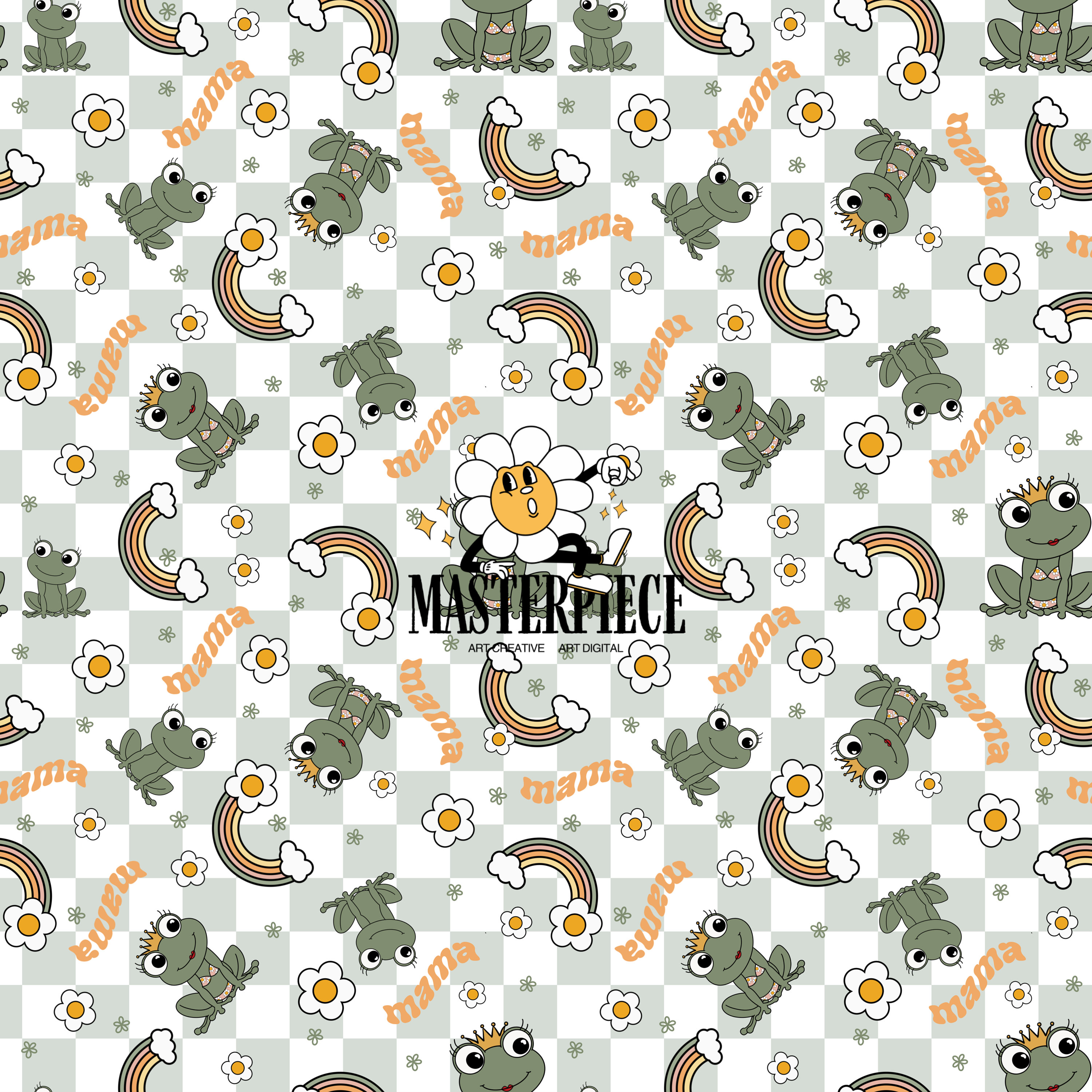 Groovy Mothers Day Seamless, Retro Mama Seamless Pattern, Retro Mom ...