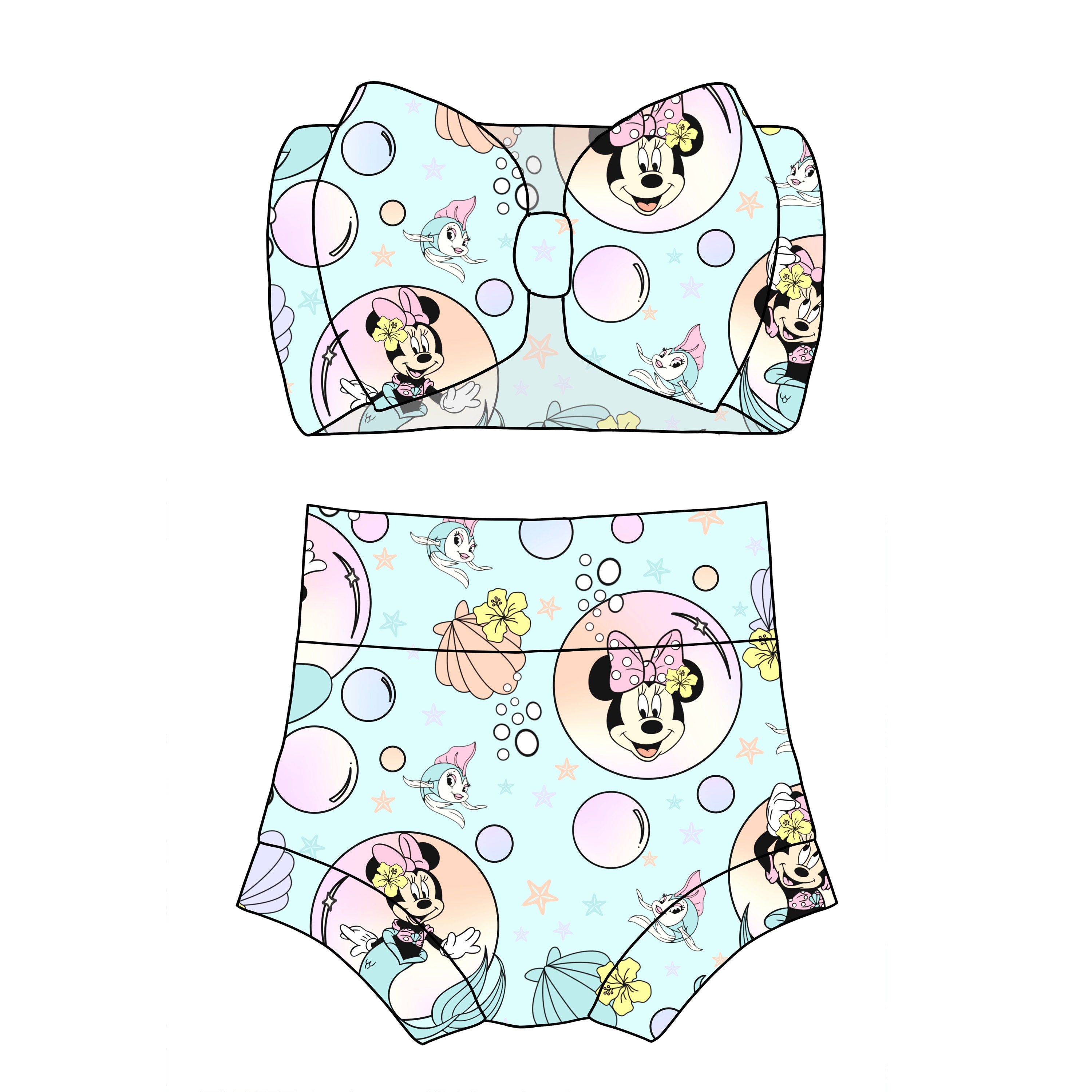 Magic Mouse Mermaid Seamless Pattern, Summer Mouse Seamless File, Beach ...