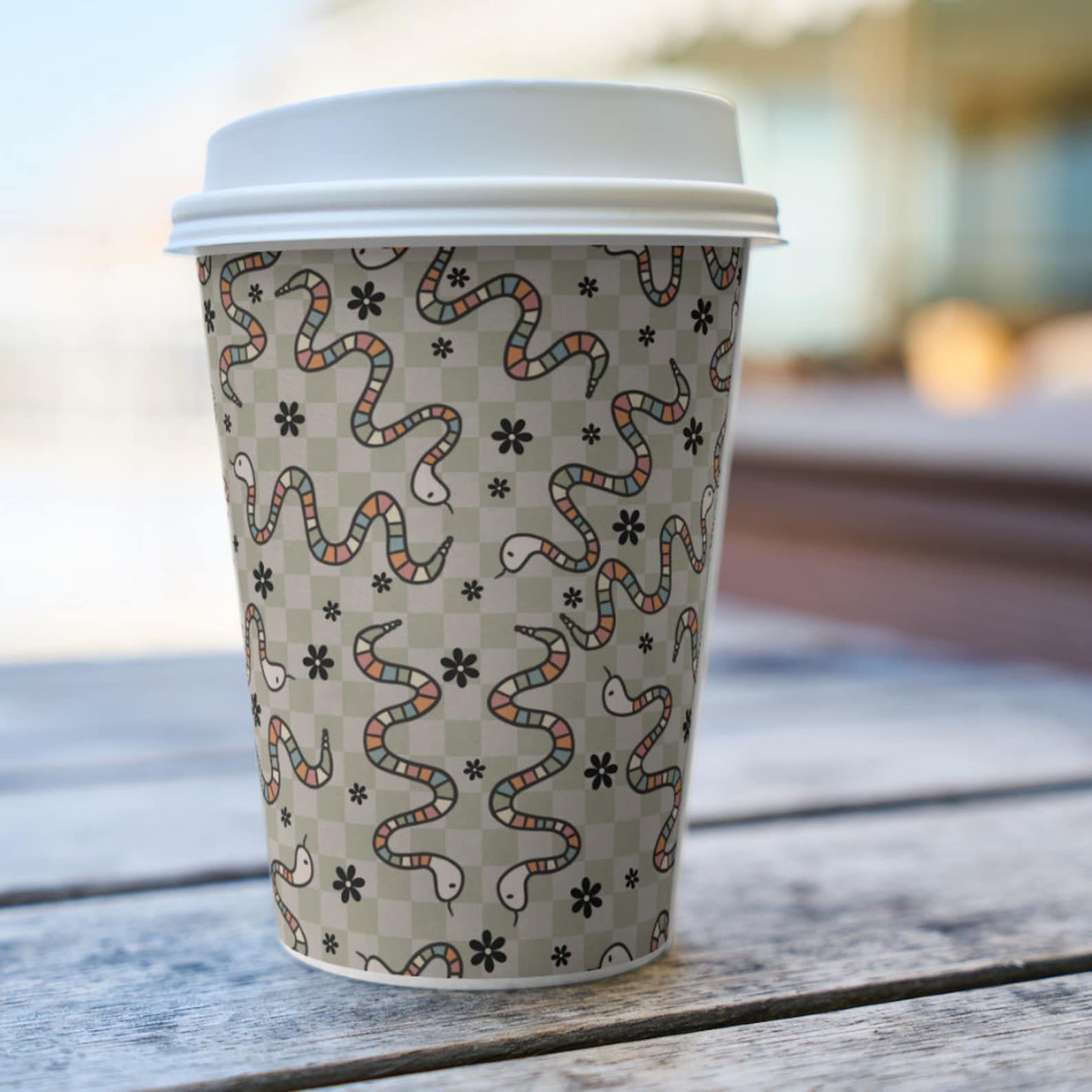 Snakes Seamless Pattern, Snake Flowers Seamless Patterns, Groovy Foral ...