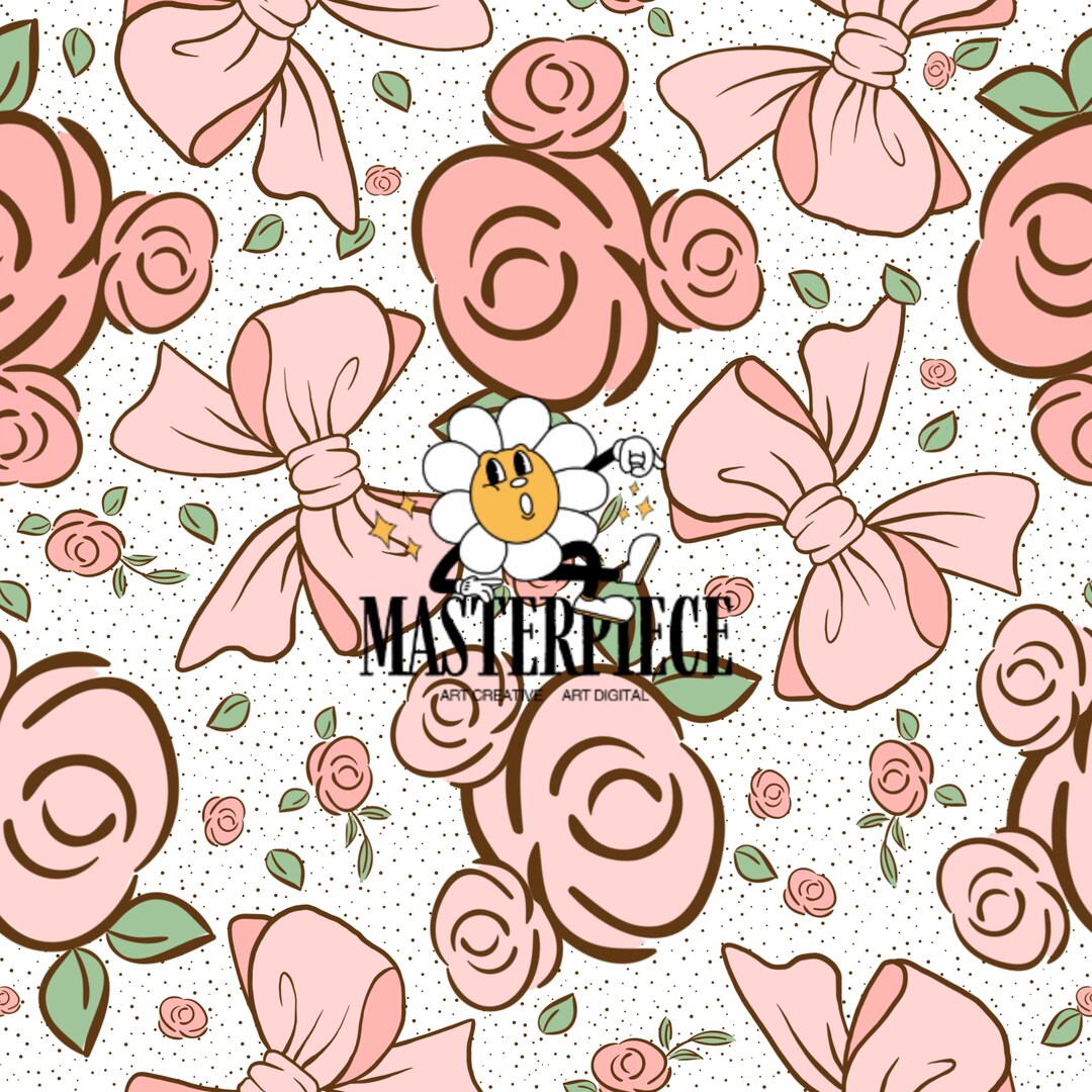 Magical Girl Roses Seamless Pattern, Magical Mouse Seamless File, Bow ...