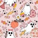 Halloween Cute Ghost Seamless Pattern, Boho Halloween Ghost Reapeting ...