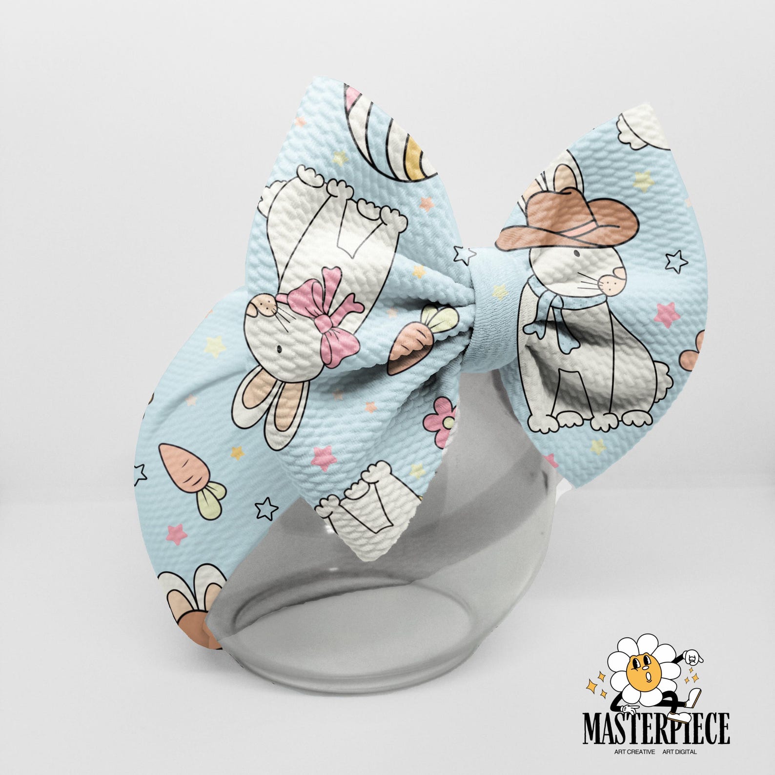 Pastel Easter Bunny Peep Rabbit Seamless Pattern, Spring Floral Digital ...