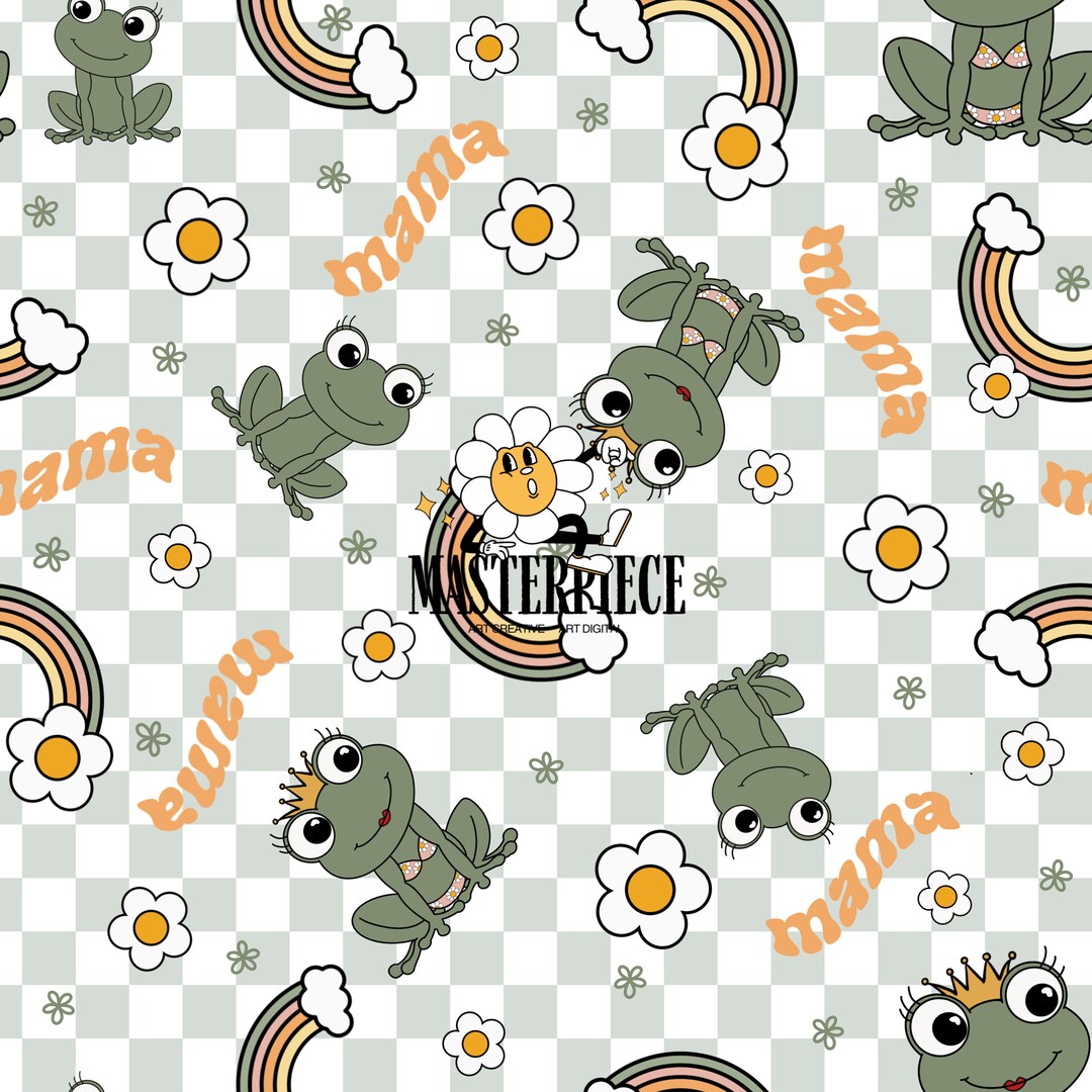 Groovy Mothers Day Seamless, Retro Mama Seamless Pattern, Retro Mom ...