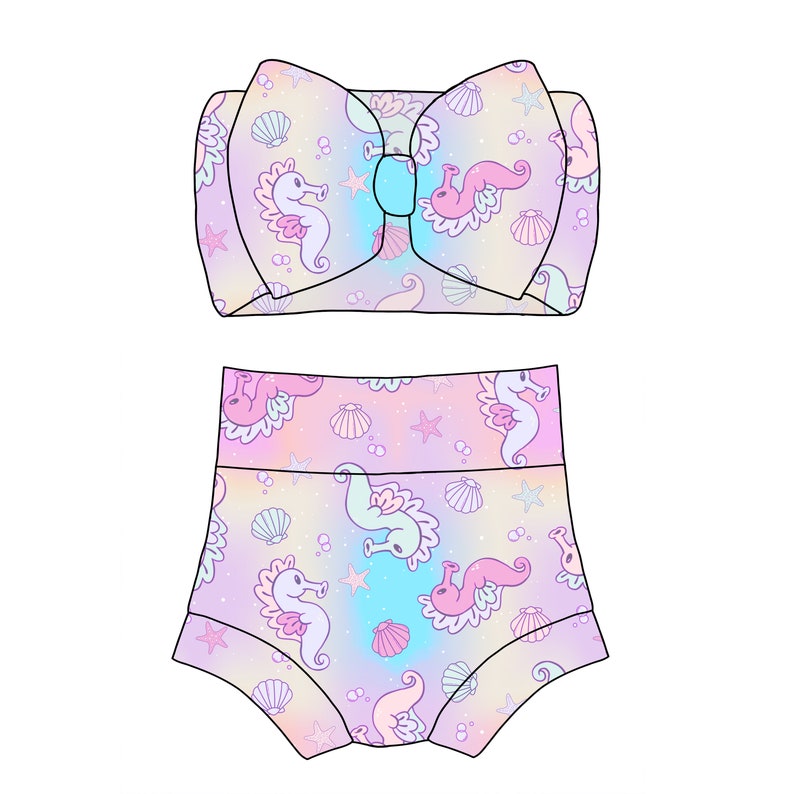 Summer Pastel Sea Horses Seamless Pattern, Under the Sea Seamless File ...