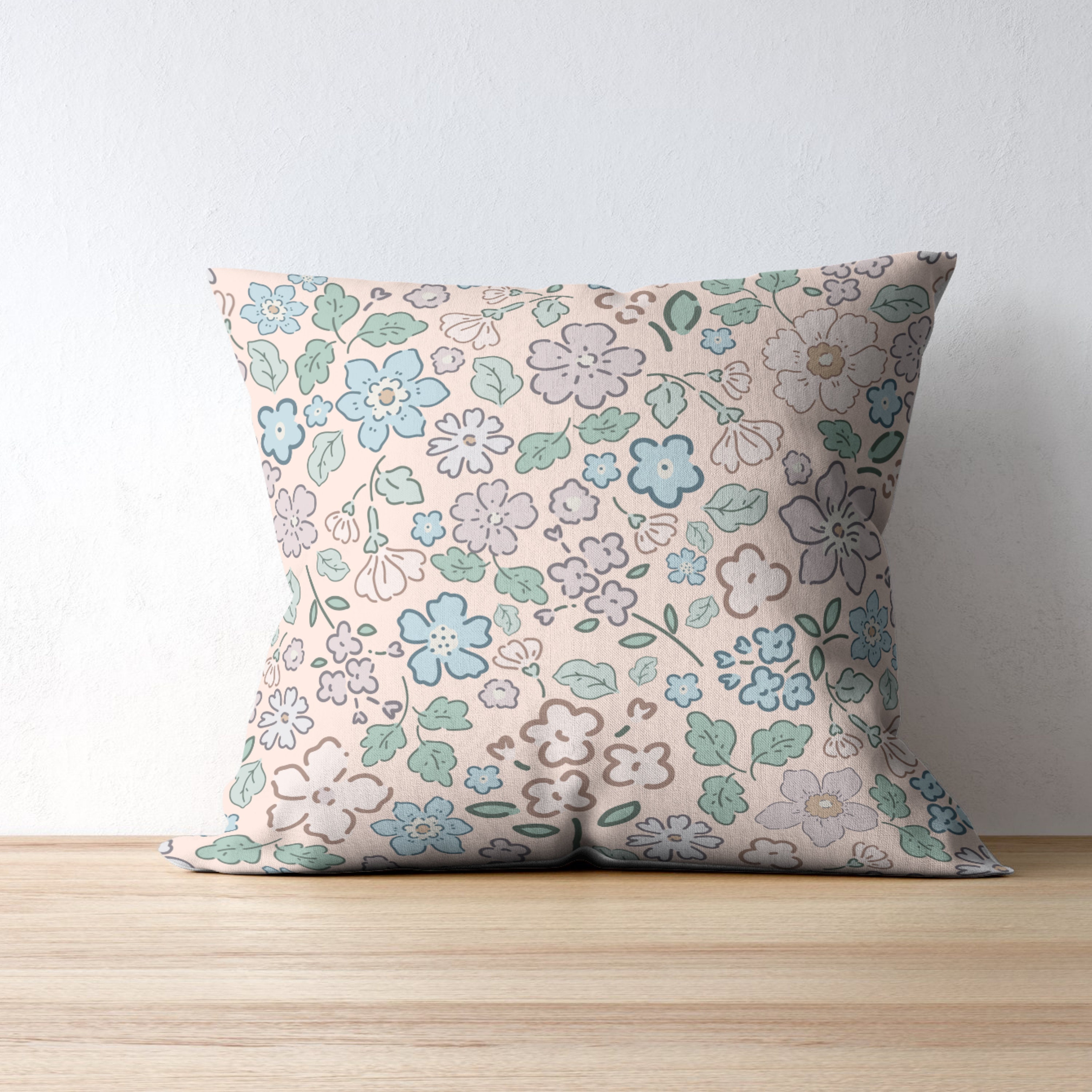 Spring Floral Seamless Pattern, Blue Flowers Seamless Designs for ...