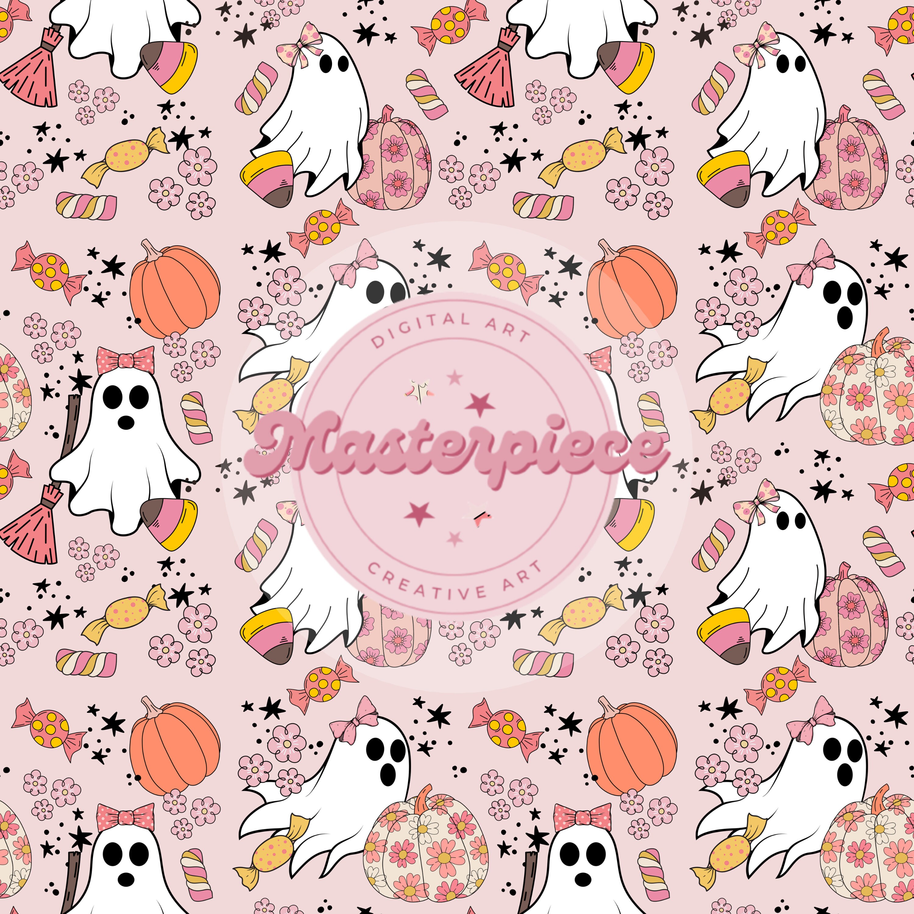 Halloween Cute Ghost Seamless Pattern Boho Halloween Ghost - Etsy