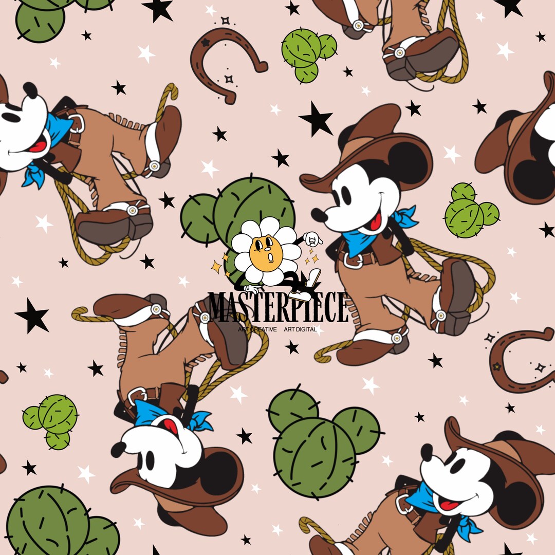 Vintage Cowboy Mouse Seamless Pattern, Country West Design for Boys ...
