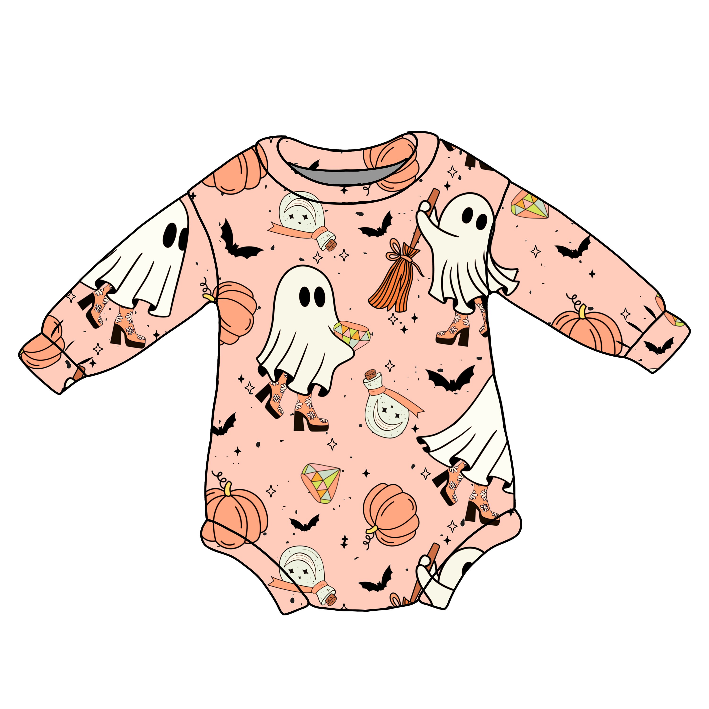 Halloween Ghost Witch Seamless Pattern, Groovy Ghost Seamless File ...