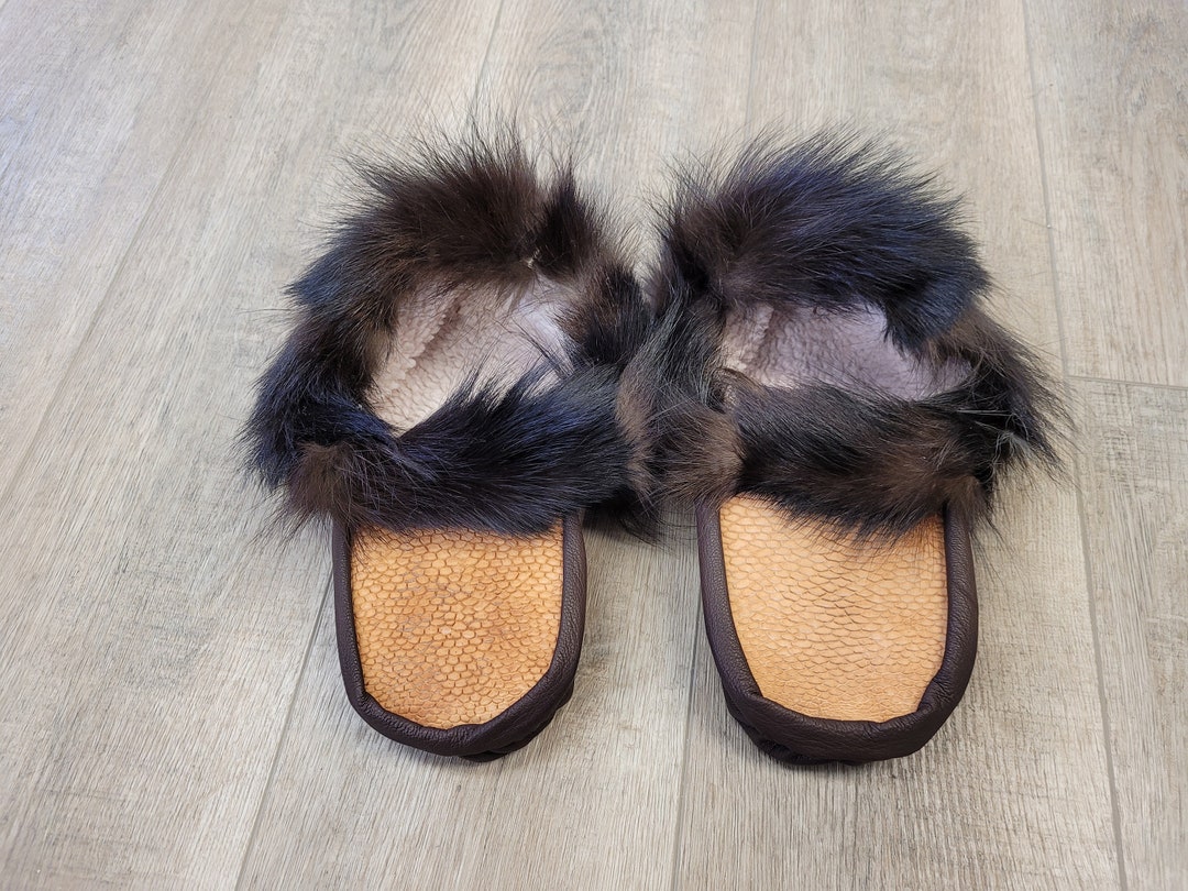 Women's 8 Beaver Tail and Wolverine Moccasins - Etsy