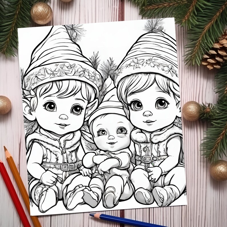 Enchanted Elves Coloring Pages for Adults & Teens | Grayscale Coloring ...