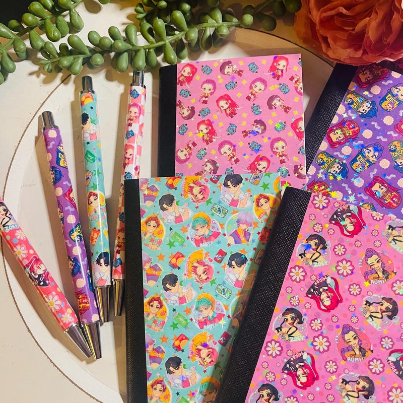 Cute Notebook and Pens - Etsy