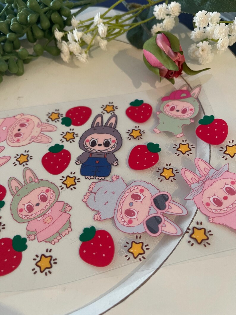 Lámina Labubu UV DTF de 16 oz. Impresión a doble cara - Etsy México