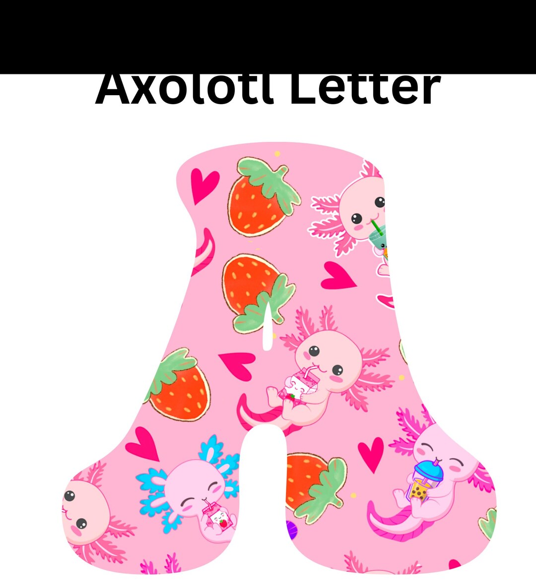 Axolotl Pink Letter PNG File - DIGITAL- - Etsy