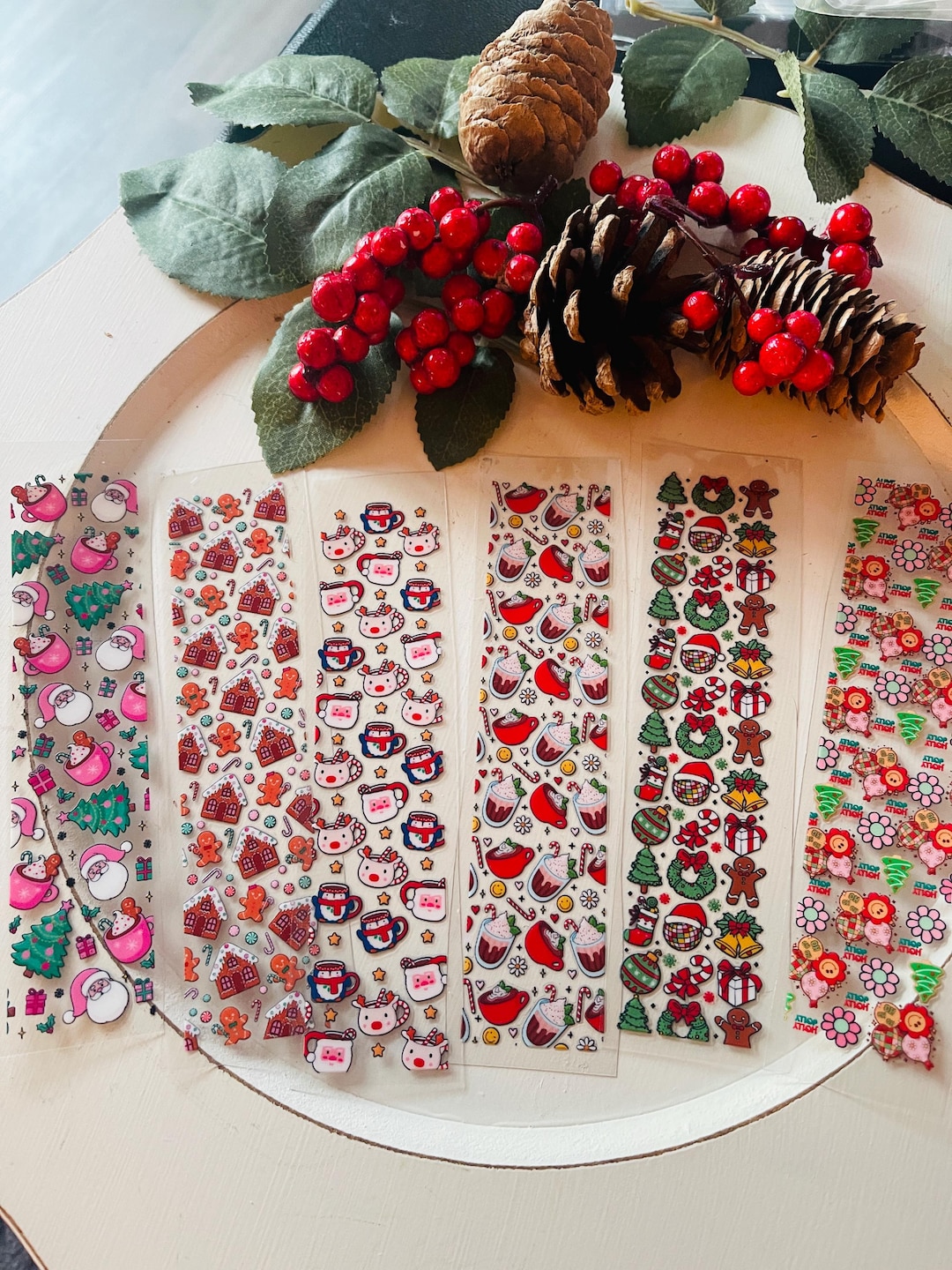 Christmas Bookmark UV DTF Decals 6 Pcs Set - DOUBLE Side Print- - Etsy