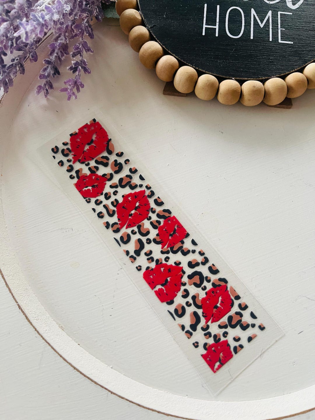 Cheetah Print With Red Lips BOOKMARK UV DTF Sheet Double Side Print - Etsy