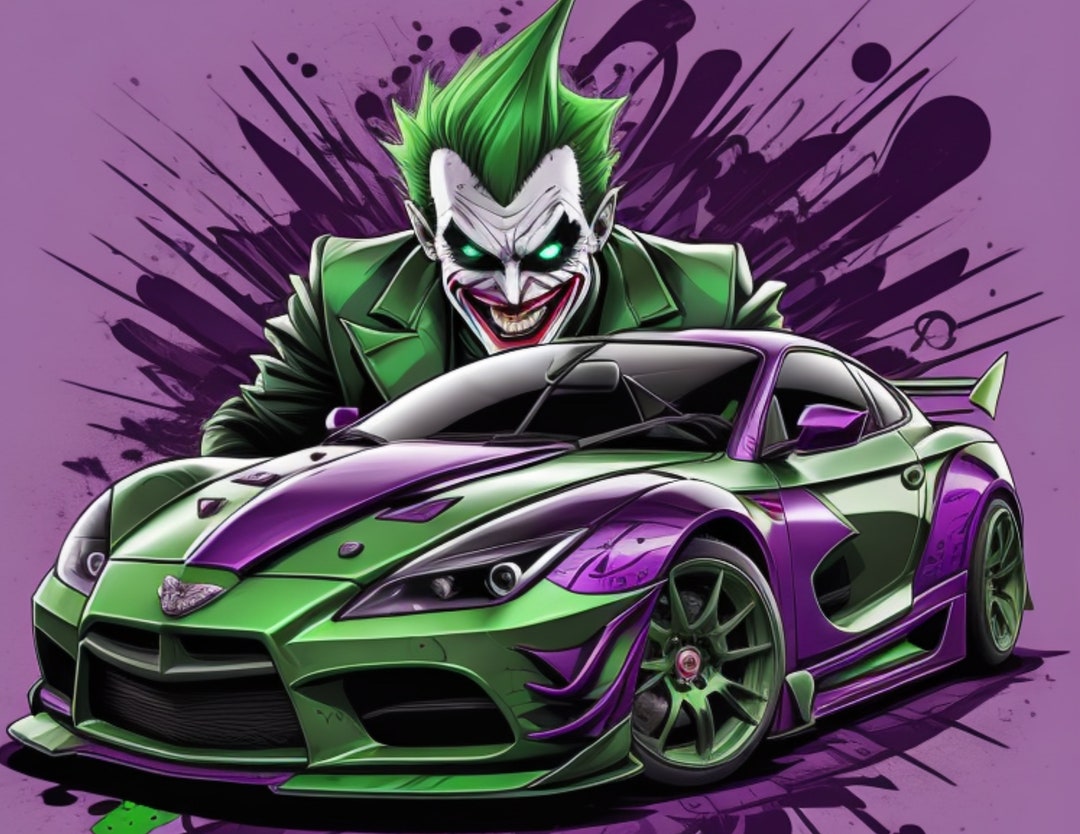 Joker Race Car Digital Print 8.5 by 11 - Etsy