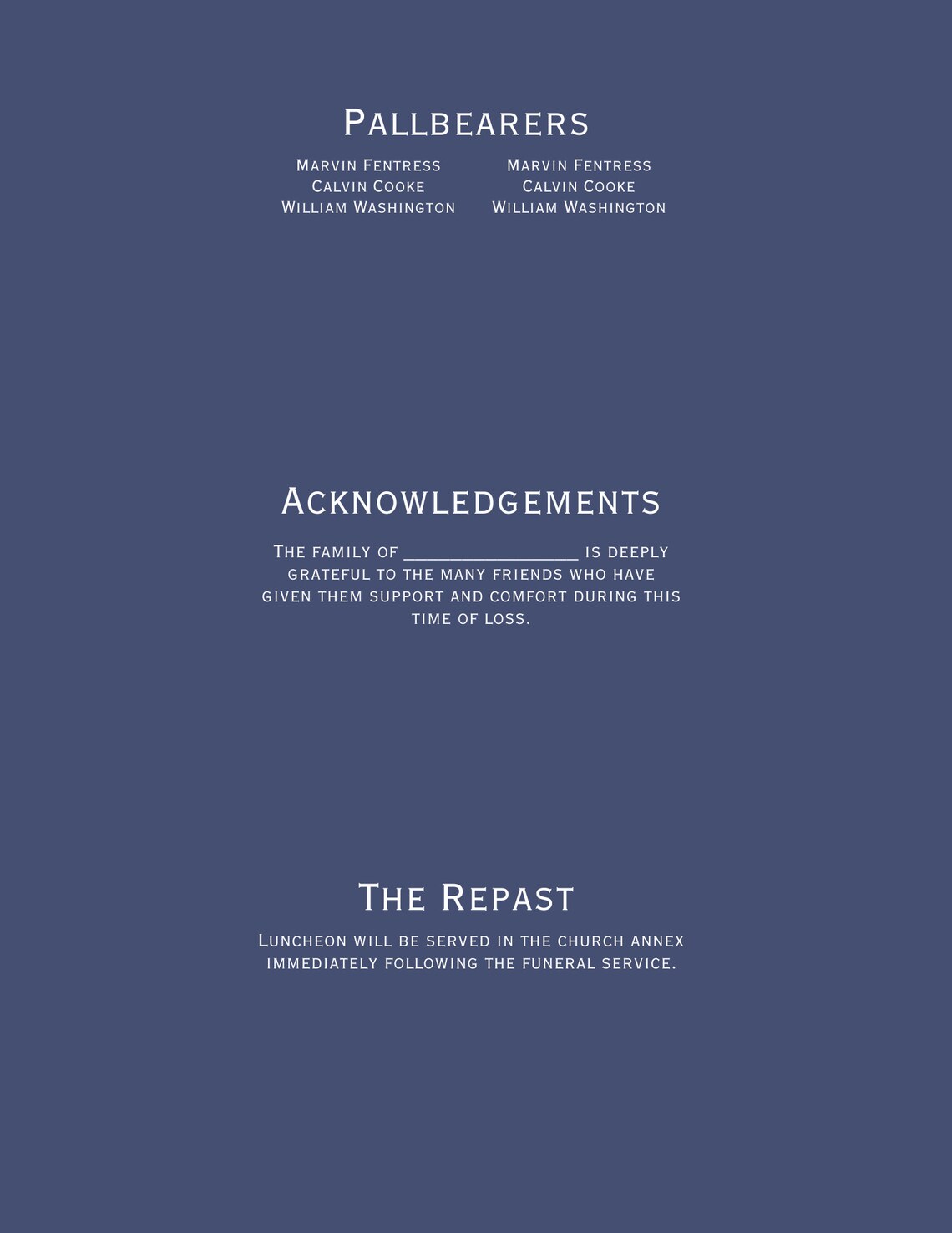 Editable Wilhelmina's Stairs Funeral Program Template 11x17 Inches ...