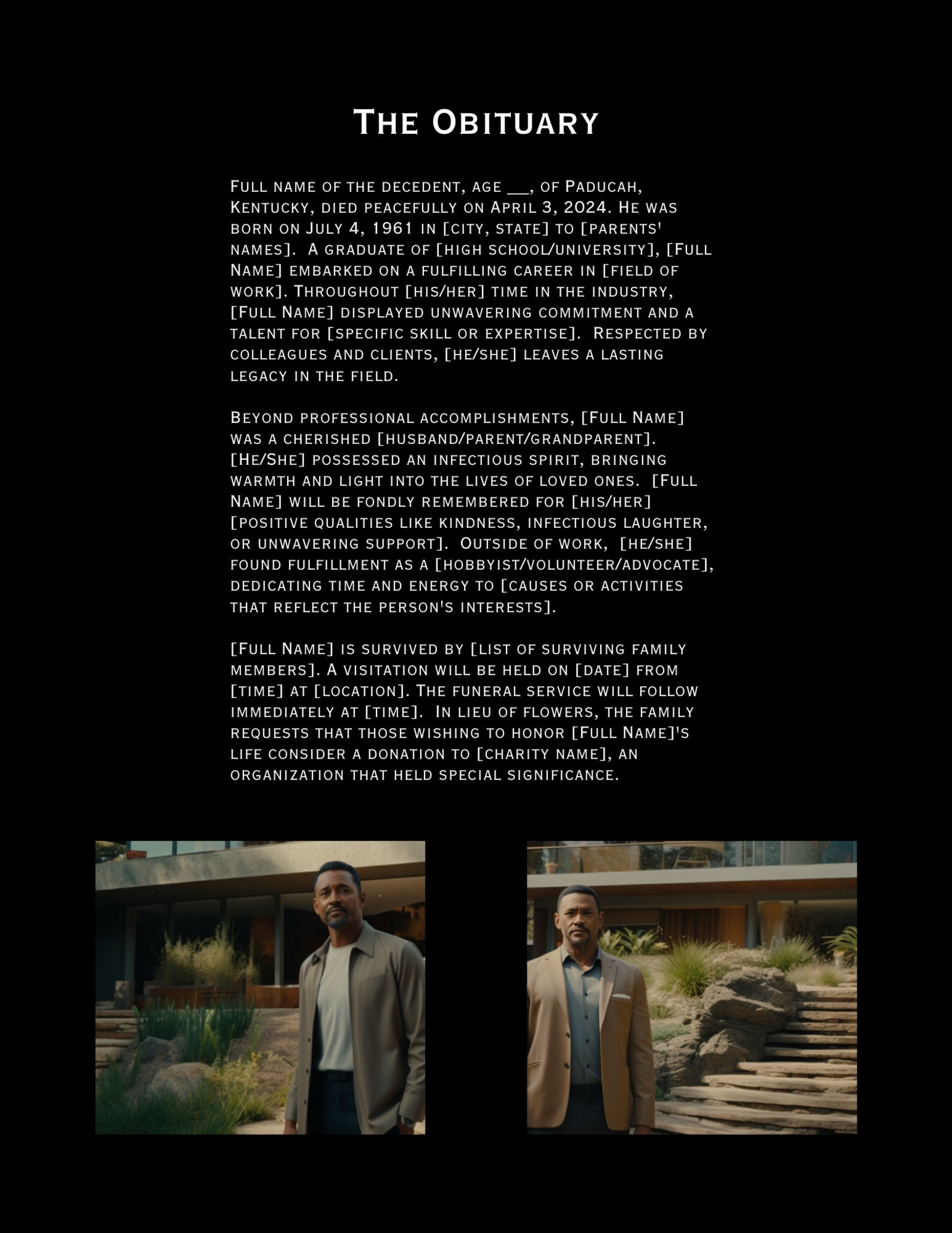 Funeral Program Templates, Funeral Program, Obituary Program, Memorial ...