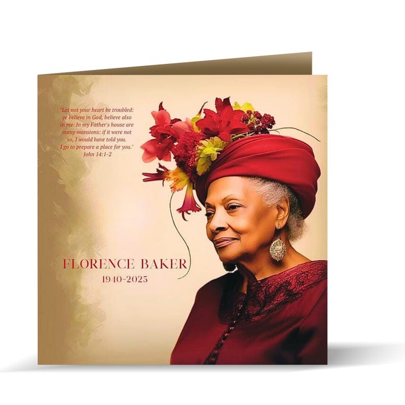 Very Nice 11x17 Funeral Program Gold & Red Obituary custom Crafted48 ...