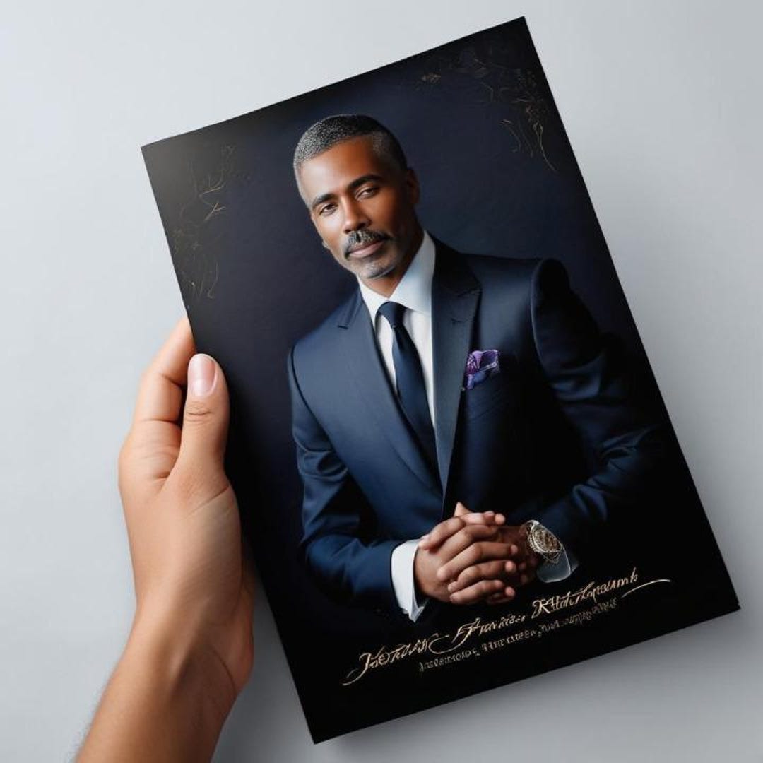 Elegant Funeral Program Template: Black & Blue, Made-to-order (CANVA ...