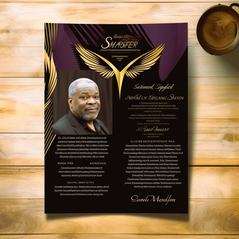 Funeral Program, Obituary, Memorial Program, Celebration of Life ...