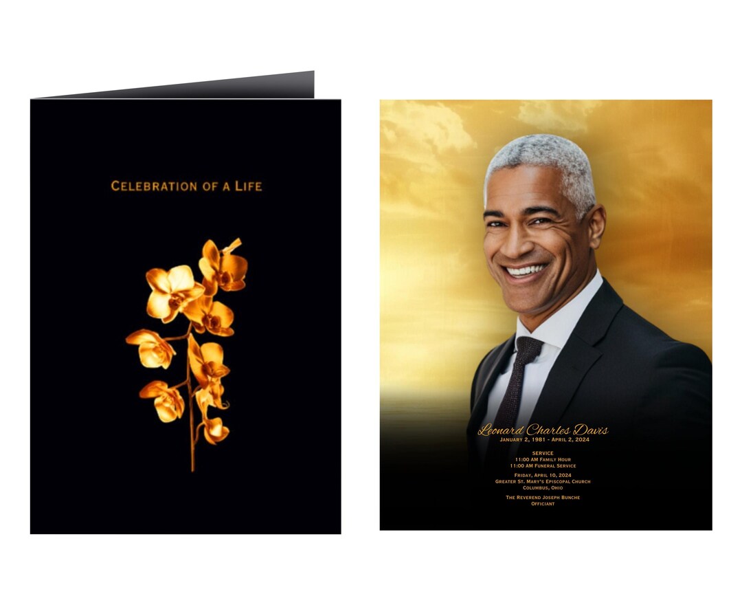 Funeral Program Template, Funeral Program, Obituary, Memorial, Gifts ...