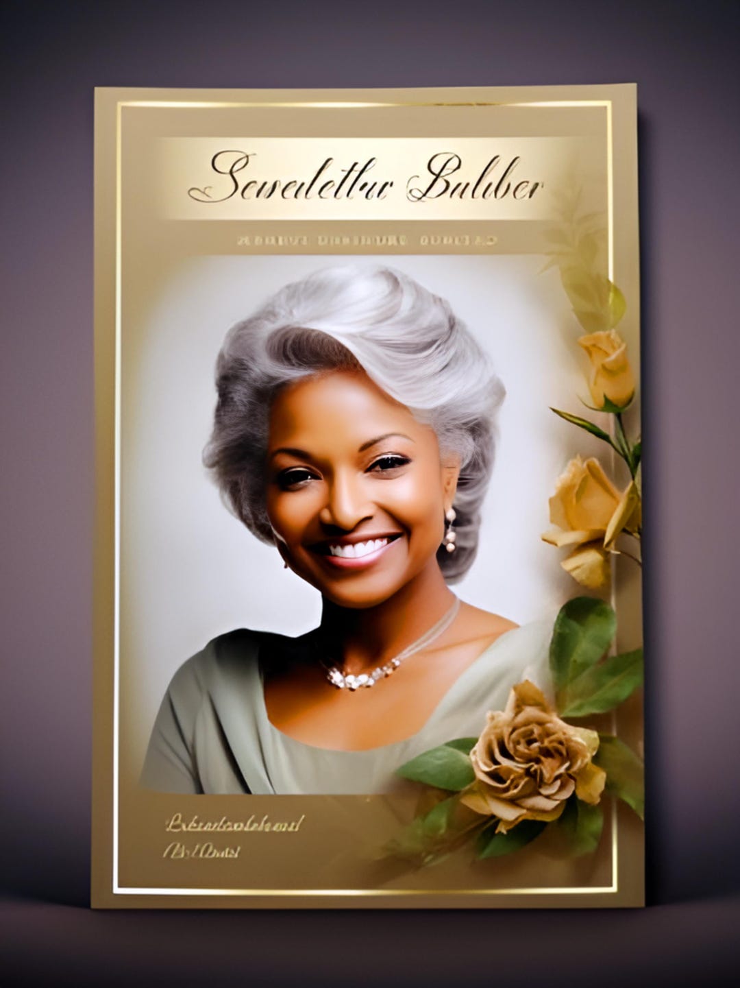 Beautiful 11x17 Funeral Program Gold & White Obituary 2 to 28 Pages48 ...