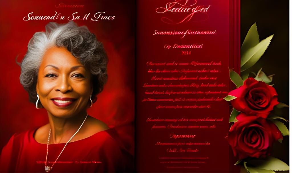 Regal 11x17 Funeral Program Red Obituary 2 to 28 Pages48 Hour Service ...
