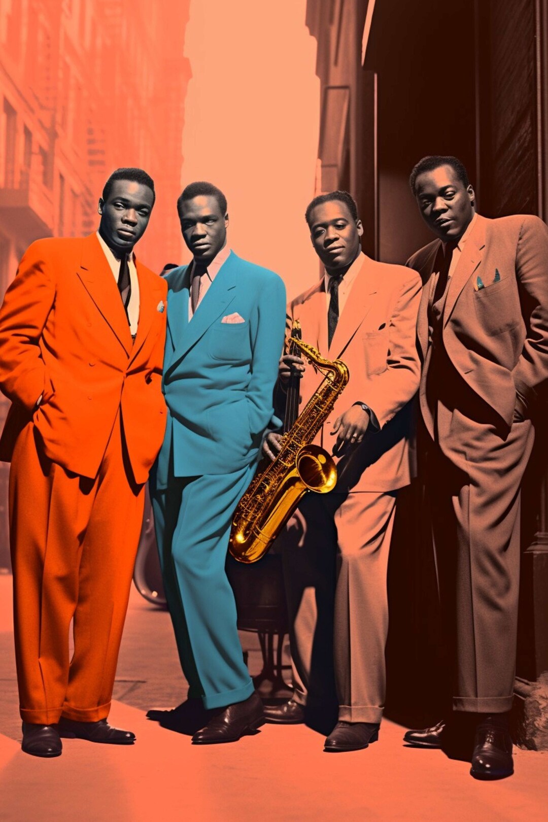 Jazz Wall Art Famous Jazz Musicians After the Gig in NYC, 1948 in the ...