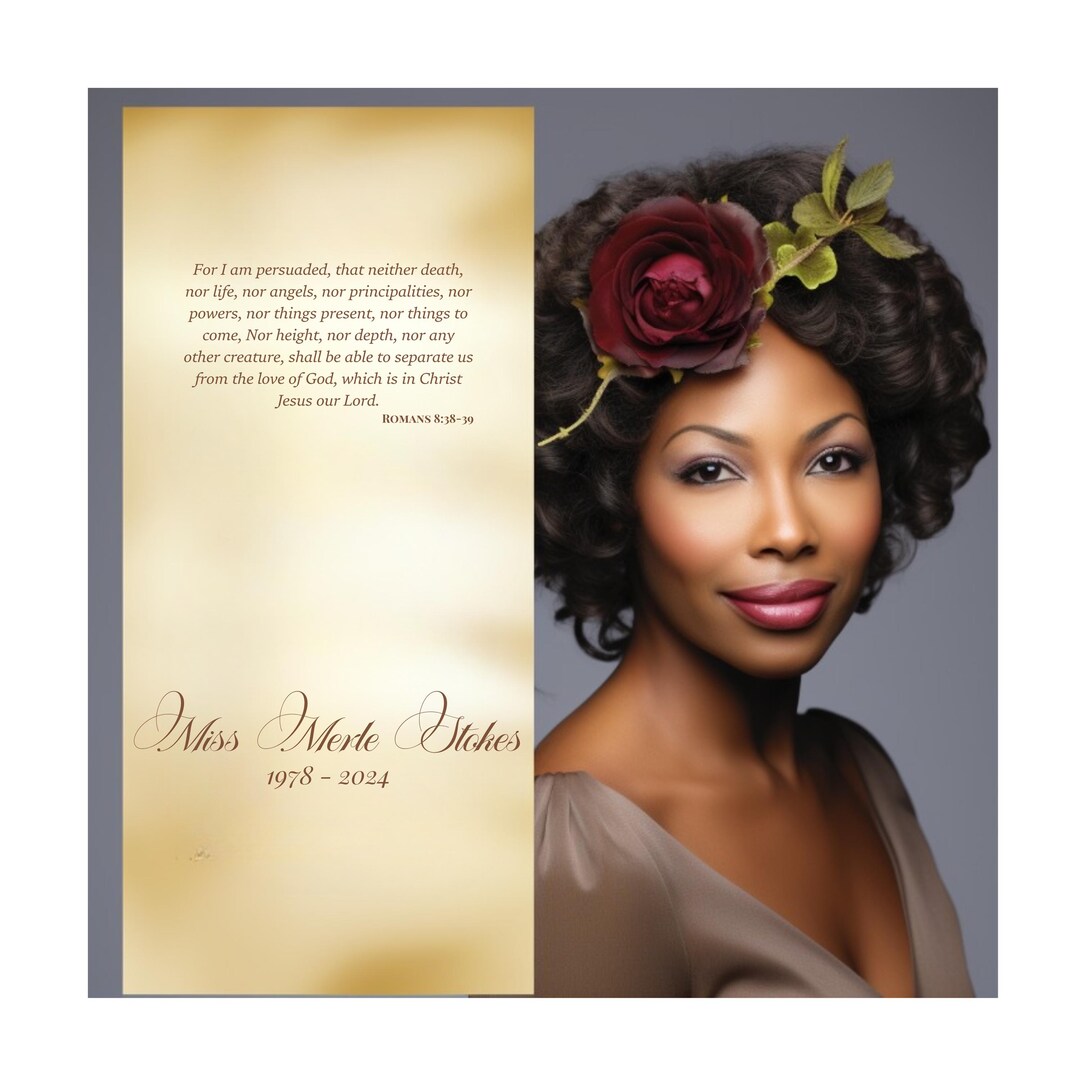 Solemn 11x17 Funeral Program blue & Gold Obituary Custom Made 48 Hour ...