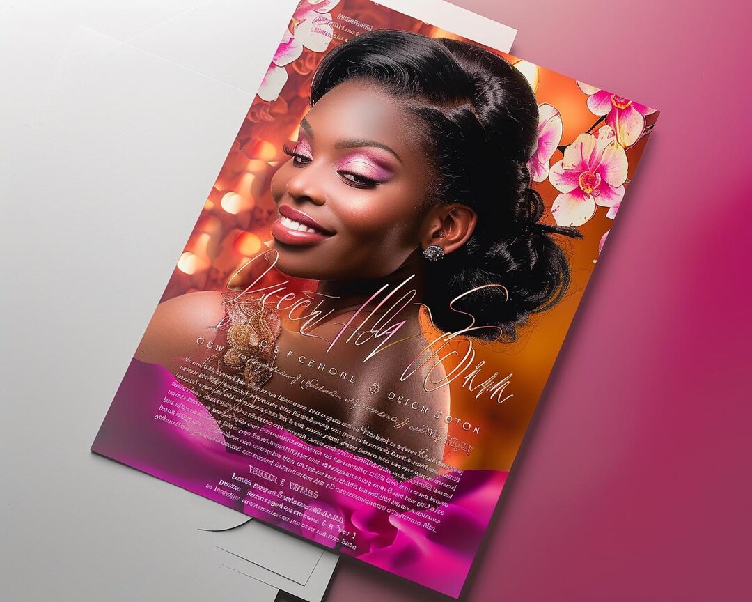 Purple Pink Funeral Program, Timeless Obituary, Custom 11x17 Inch ...