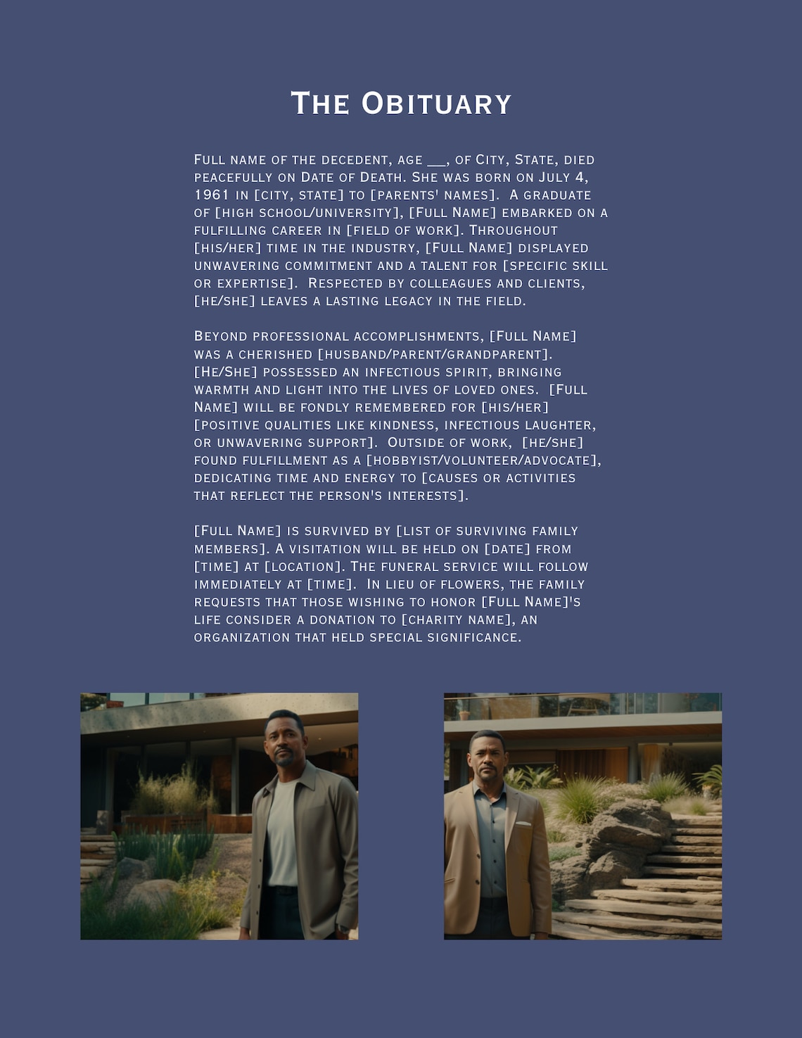 Editable Wilhelmina's Stairs Funeral Program Template 11x17 Inches ...